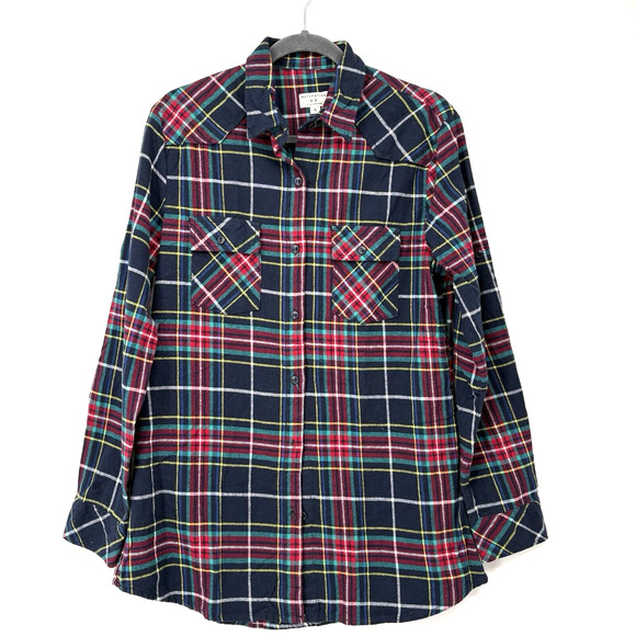 Matchstick | Tops | Matchstick Plaid Flannel Shirt Womens Large Roll ...